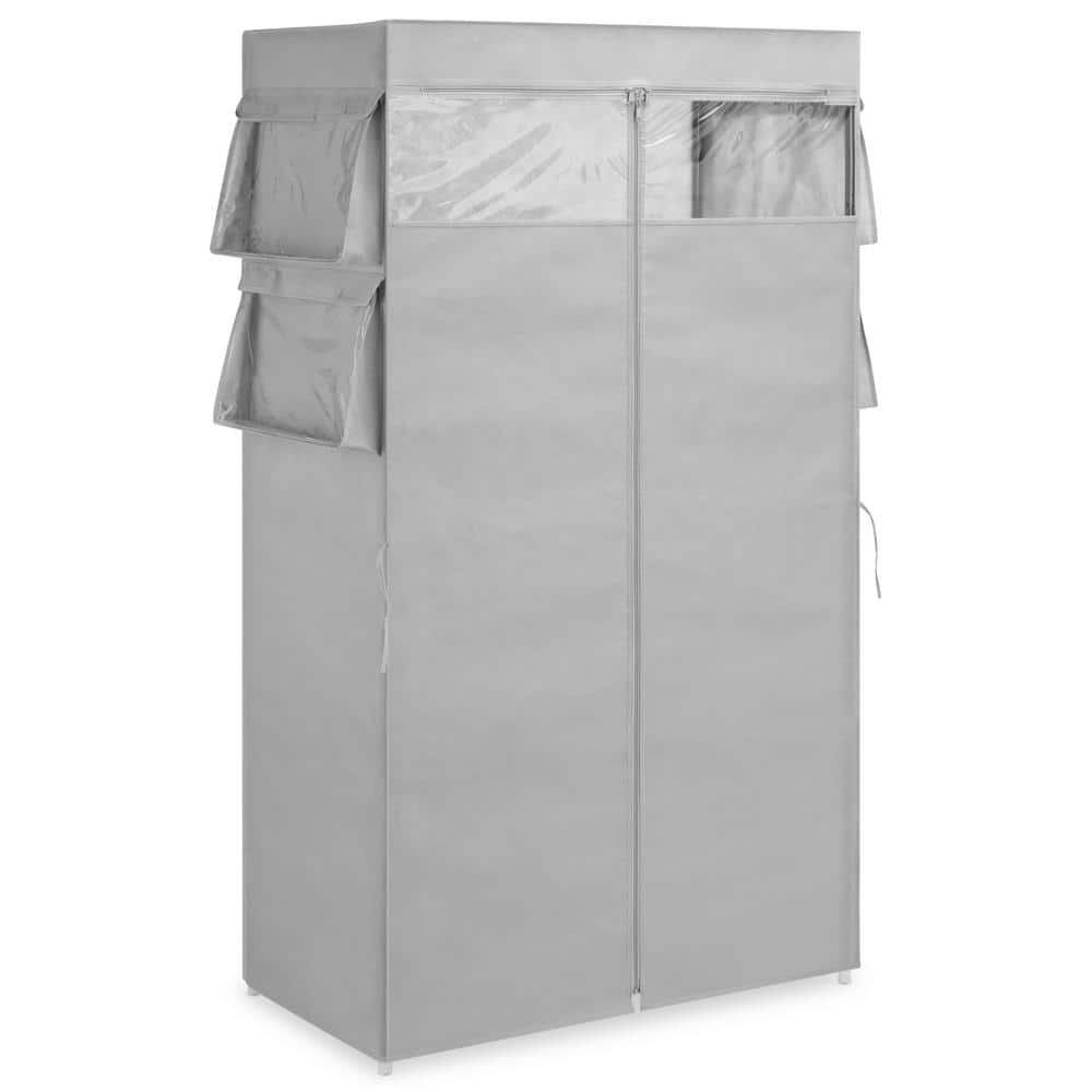 Whitmor 61 in. H x 33 in. W x 18 in. D Gray Steel Portable Closet 6262 ...