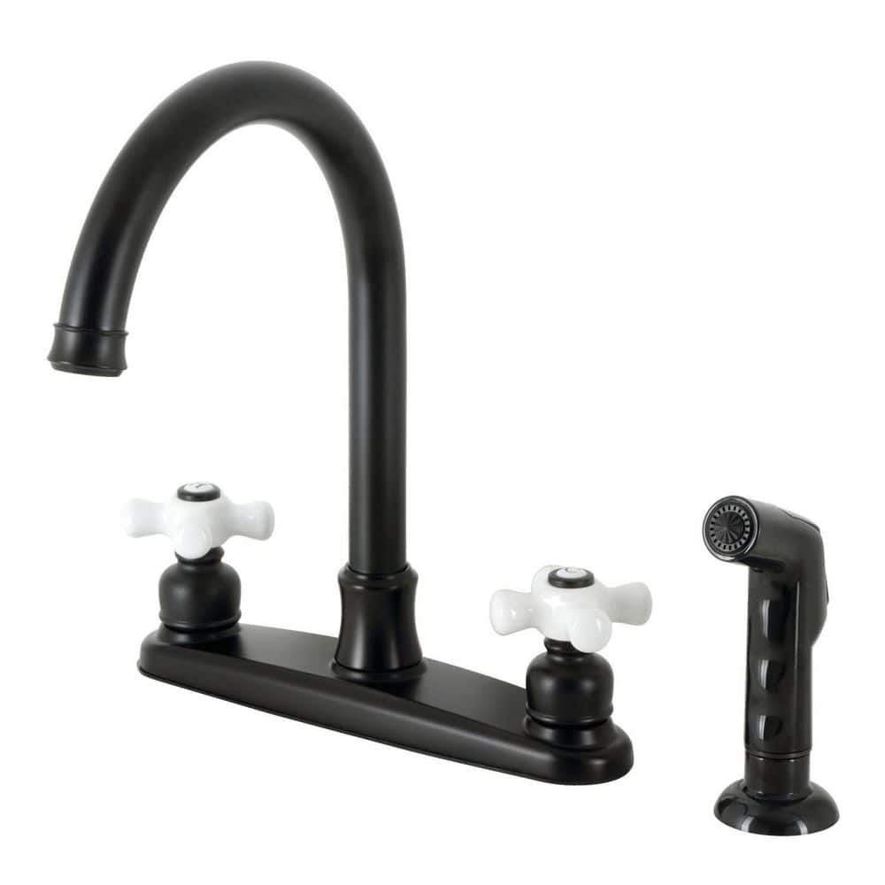 Kingston Brass Victorian 2-Handle Deck Mount Centerset Kitchen Faucets ...