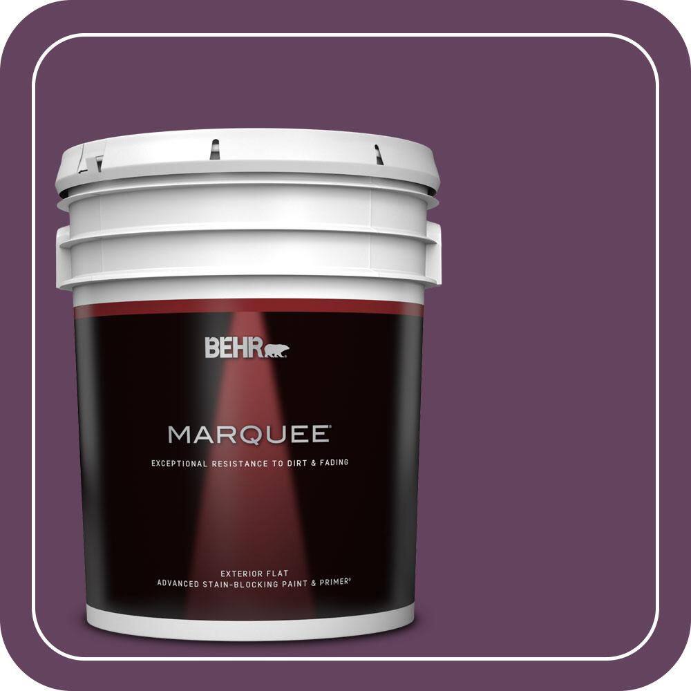 BEHR MARQUEE 5 gal. #BIC-36 Grape Fizz Flat Exterior Paint & Primer ...