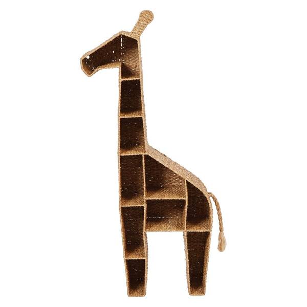 3R Studios 58 in. H Brown Handwoven Bankuan and Metal Giraffe Shelf ...