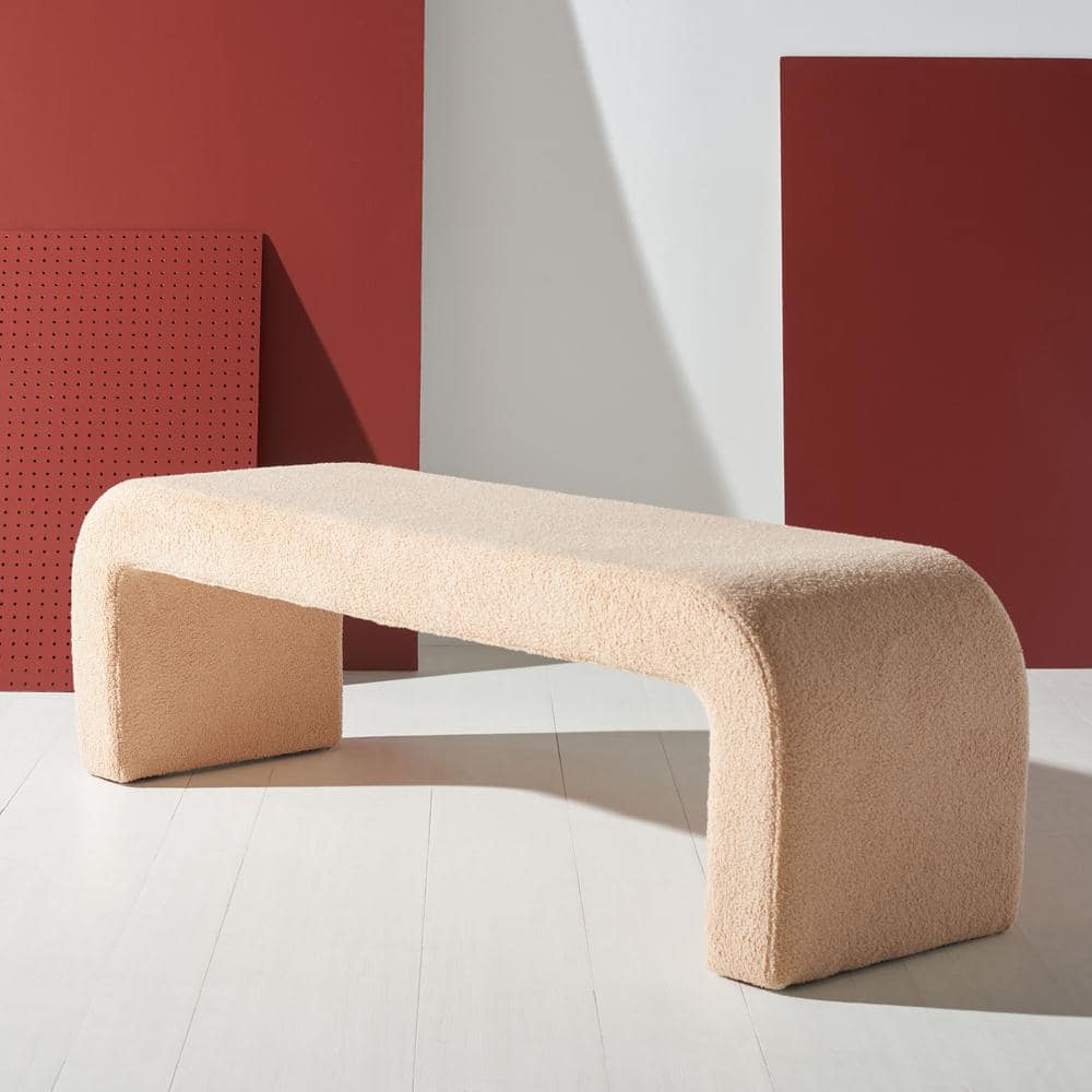 SAFAVIEH Caralynn Tan Entryway Bench 62.4 in. SFV5027D - The Home Depot