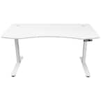 Motionwise 60 in. Rectangular White Standing Desk with Adjustable ...