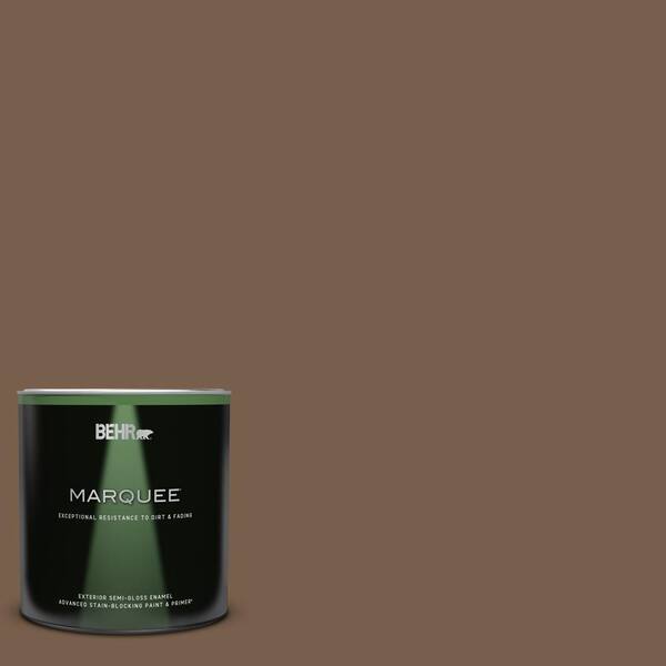 BEHR MARQUEE 1 qt. #250F-7 Melted Chocolate Semi-Gloss Enamel Exterior ...
