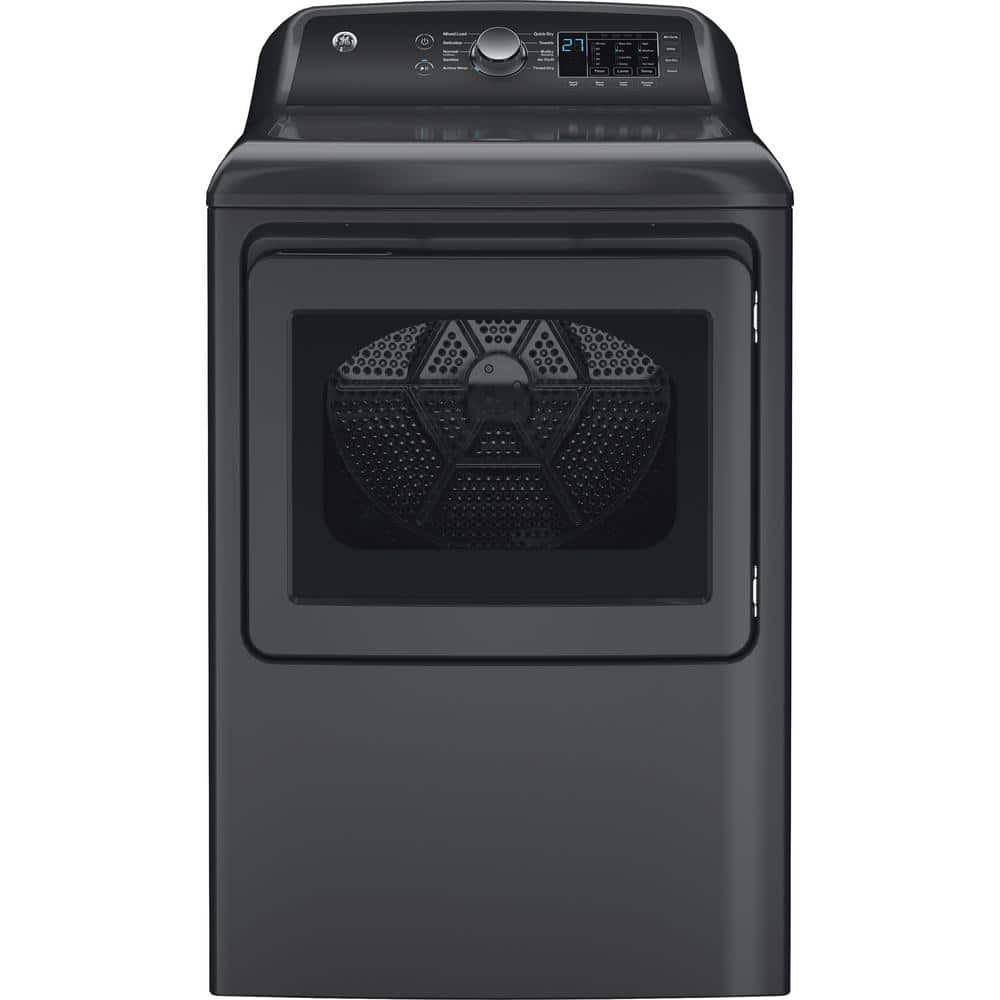 GE 7.4 cu. ft. vented Front Load Gas Dryer in Diamond Gray with Sensor ...