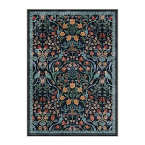 HaiiMeid Spring 9 ft. X 12 ft. Blue Floral Area Rug X25IU0051H-391 ...