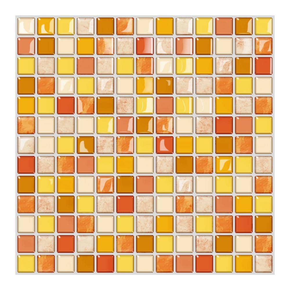Jeedeson 10 in. x 10 in. PET Peel and Stick Wall Tile Backsplash in ...
