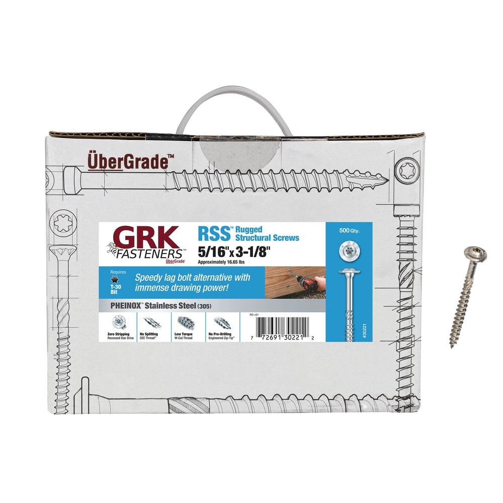 GRK Fasteners 5/16 in. x 3-1/8 in. Star Drive Low Profile Washer Head ...