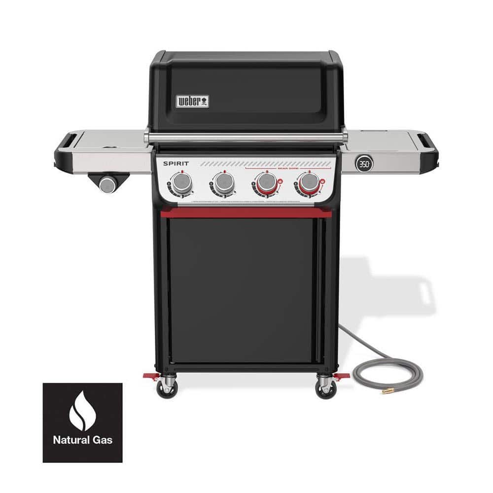 Weber Spirit EP-435 4-Burner Natural Gas Grill in Black with Side ...