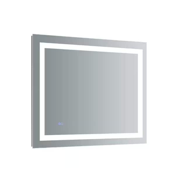 CSC DECOR INC 32 in. W x 24 in. H Rectangular LED Bathroom Mirror, Wall ...