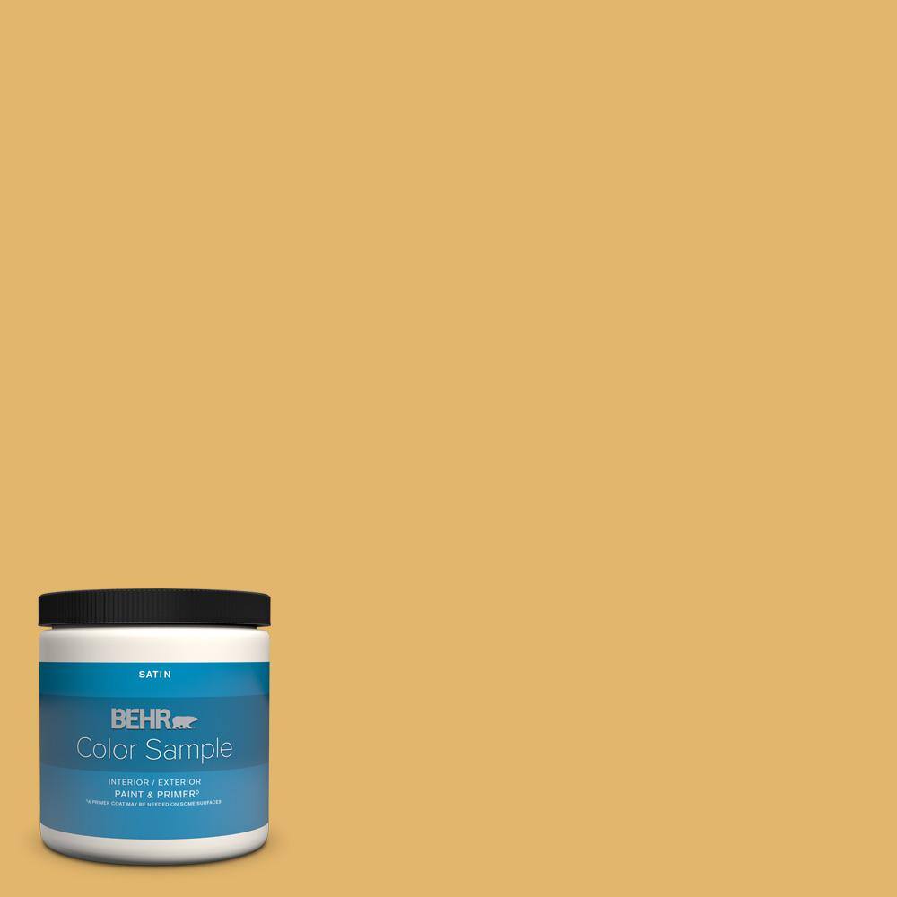 BEHR PREMIUM PLUS 8 oz. #M290-5 English Custard Satin Enamel Interior ...