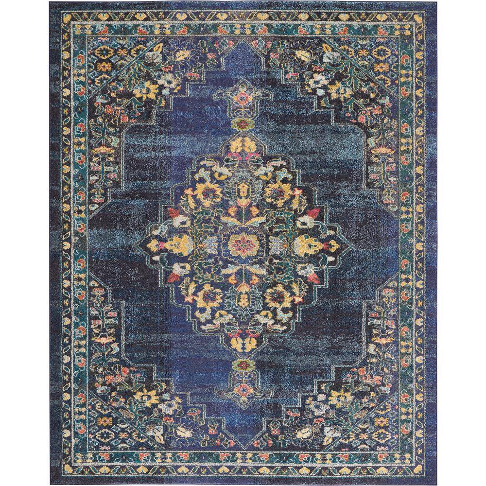 Nourison Passionate Navy Blue 8 ft. x 10 ft. Persian Vintage Area Rug ...