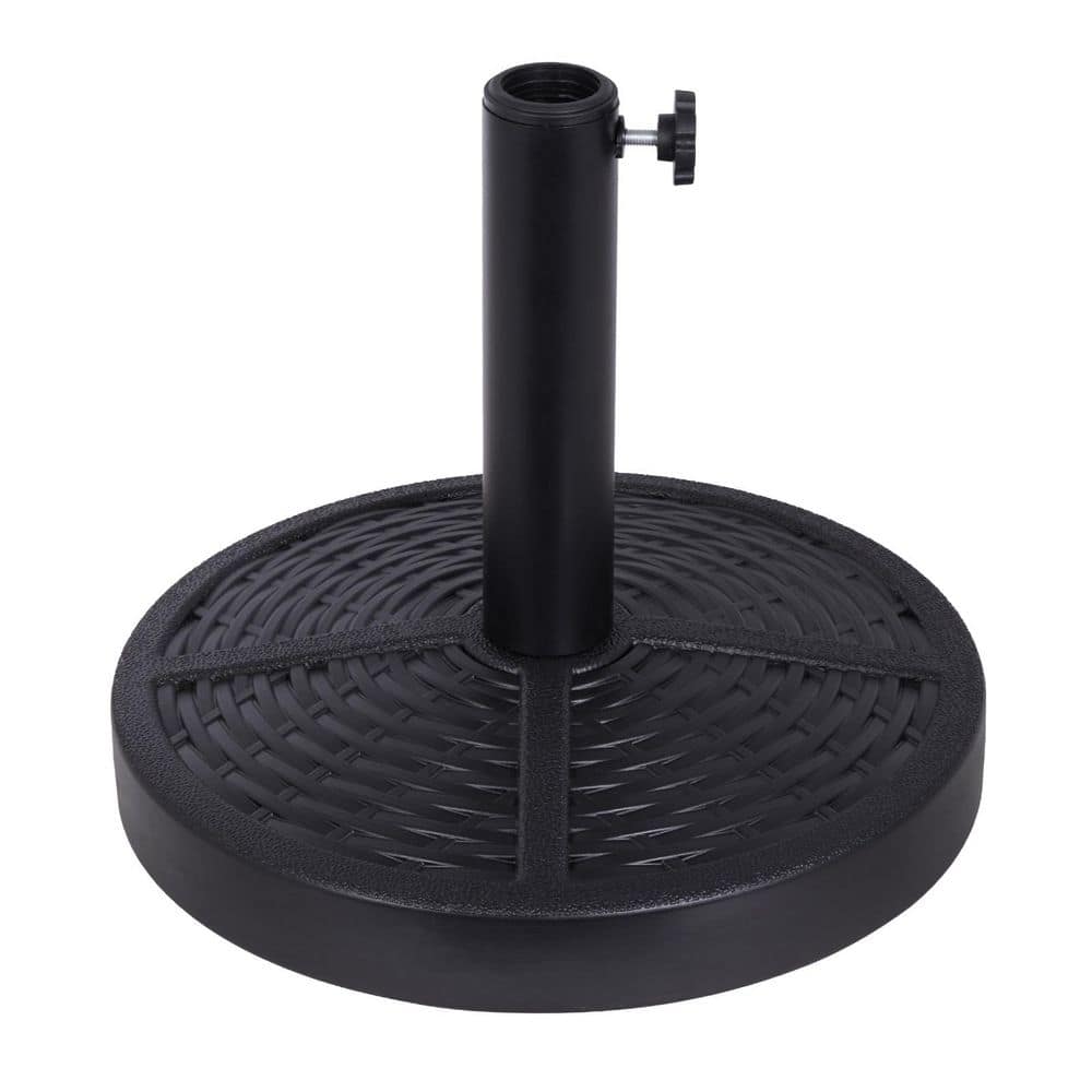 MOEPISY 26.5 lbs Solid Stone Core Patio Umbrella Base in Black ...