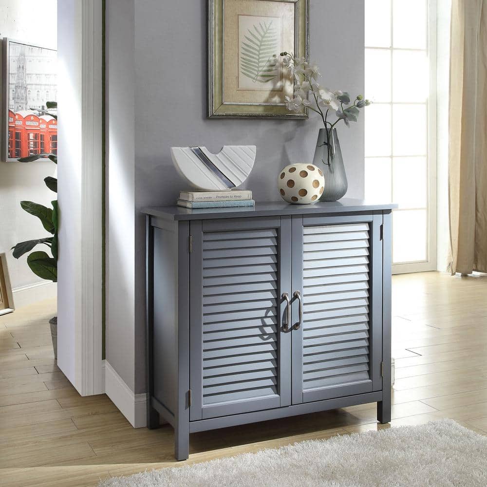 Gracie Grey Storage Cabinet with 2 Shutter Doors SKEGL19087C5GY - The ...
