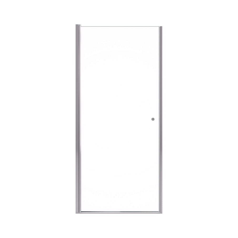 LIVACA 32 in. W x 72 in. H Pivot Frameless Shower Door in Chrome with ...