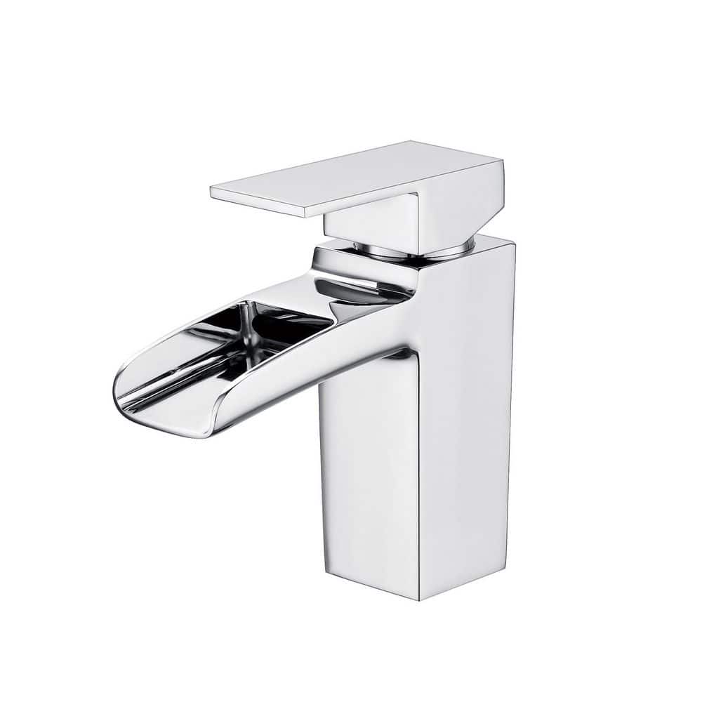 Satico Waterfall Modern Luxurious Single Handle Single Hole Bathroom ...