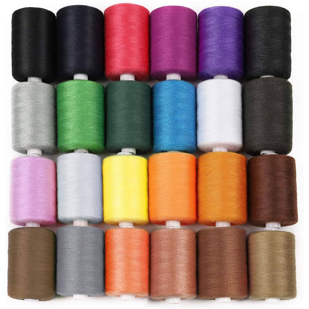 30 Piece 24 Color 1000 Large Yards Cotton Sewing Thread Set SK04 The
