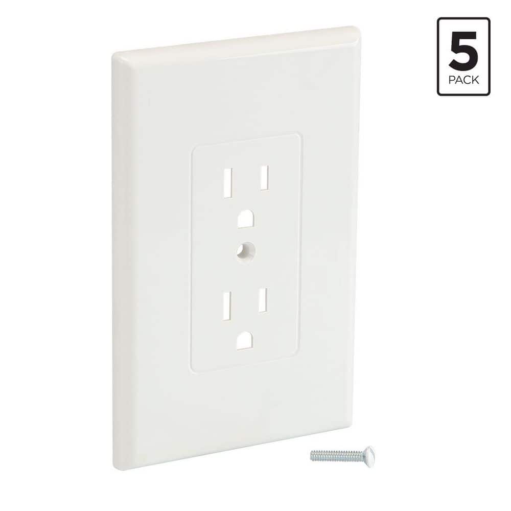 Commercial Electric 1-Gang, White Smooth Finish Duplex Outlet, Midway ...