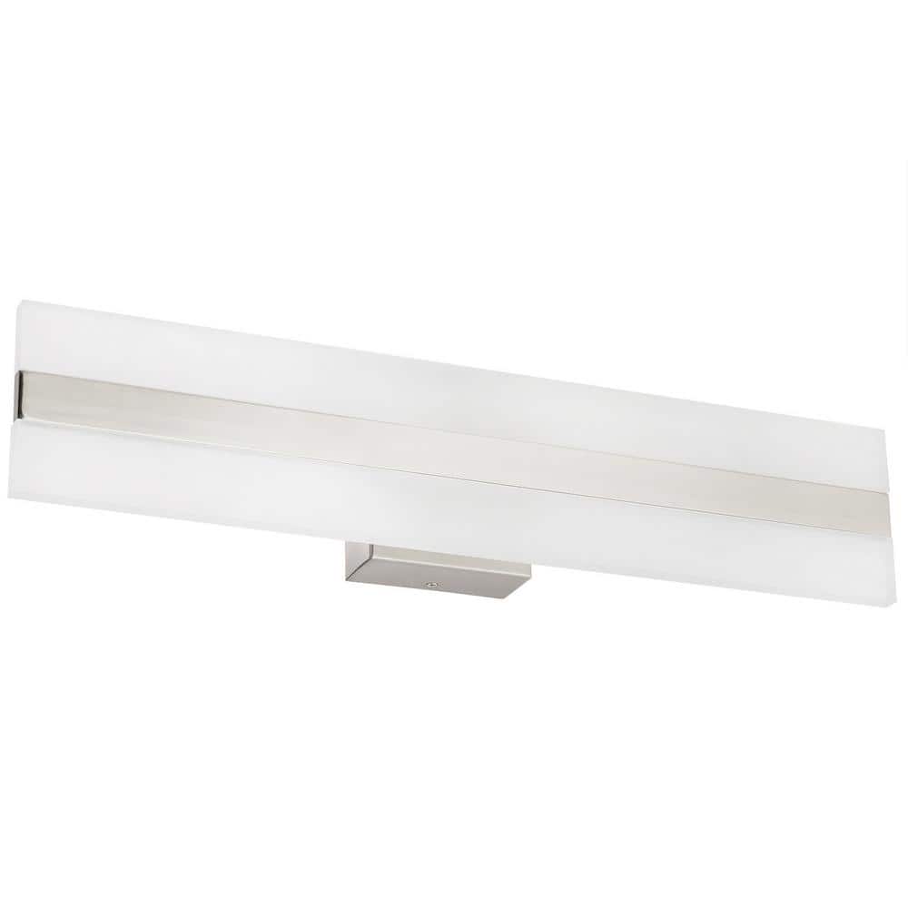 Sunlite 18 in. 1-Light Brushed Nickel Dimmable LED Vanity Light Bar ...