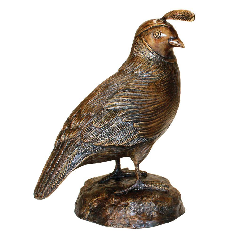 Design Toscano 10 in. H Female California Quail Solid Cast Bronze ...
