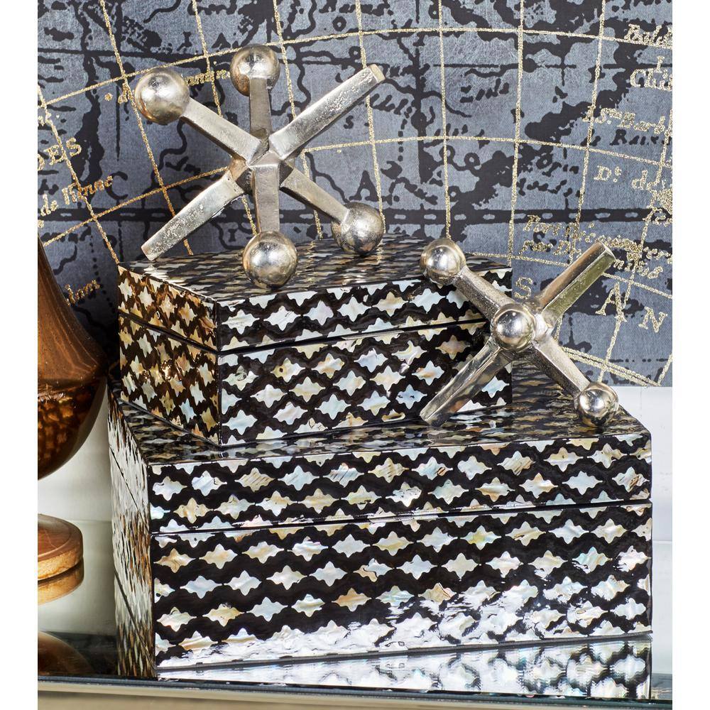 Litton Lane Silver Aluminum Jack Sculpture (Set of 2) 68874 - The Home ...