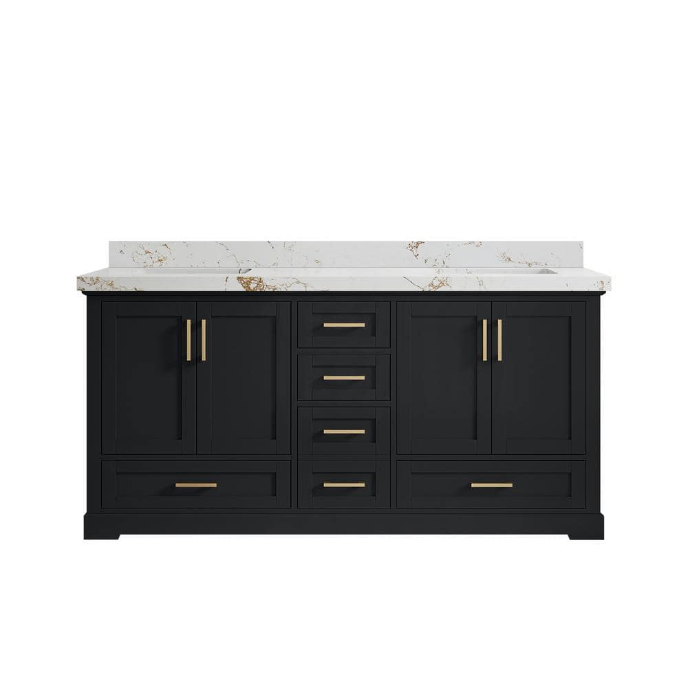 Willow Collections Boston 72 in. W x 22 in. D x 36 in. H Double Sink ...