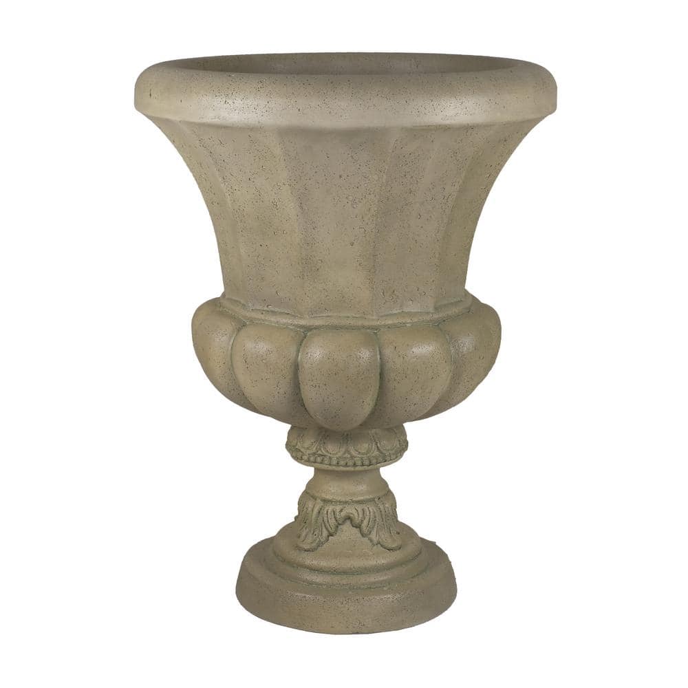 MPG 21.5 in. W x 28 in. H Aged Granite Stone Veranda Urn PF1476AG - The ...