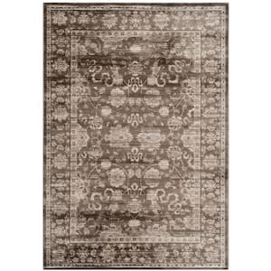 SAFAVIEH Classic Vintage Silver/Brown 3 ft. x 5 ft. Floral Area Rug ...