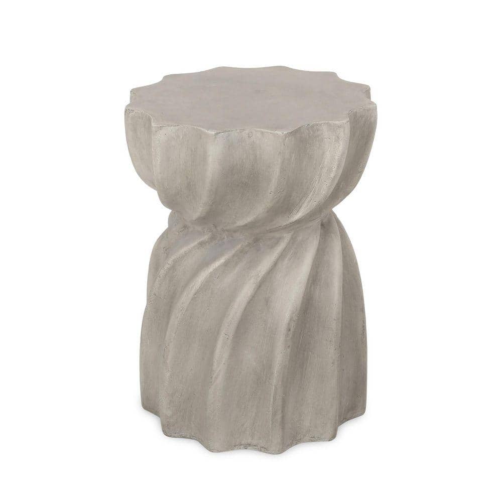 BOPOREA MEGO LLC Modern Outdoor Concrete Side Table-Sunburst Top with ...