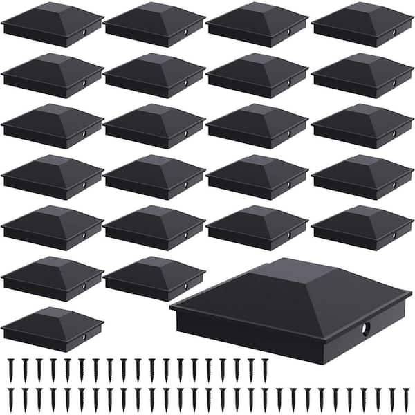 Afoxsos Black Plastic 4x4 Fence Post Caps with Frosted Finish and ...