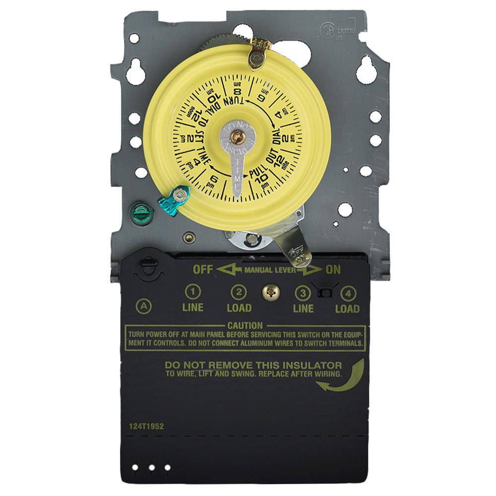Intermatic T100 120-Volt to 24-Hour Indoor/Outdoor Mechanical Timer ...