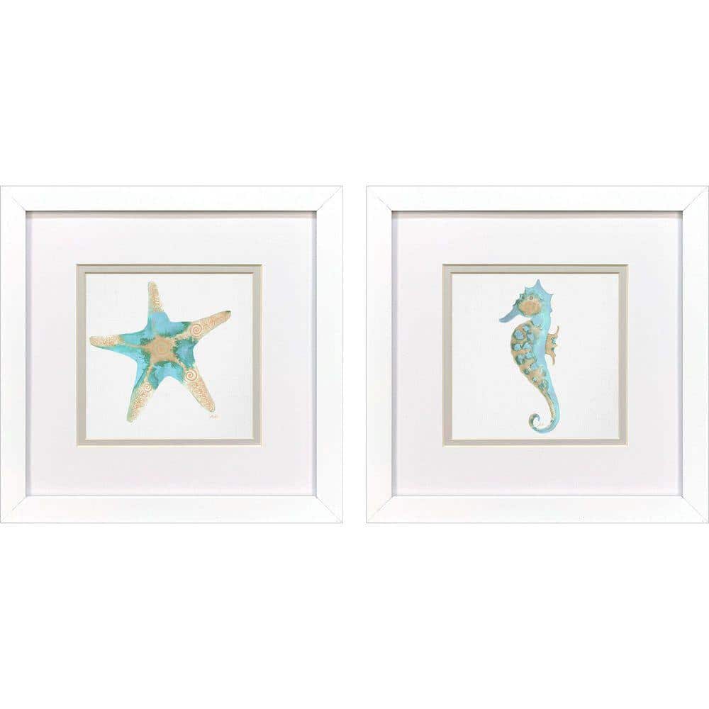 Paragon Sea Creatures by Metz 2-Piece Framed Animal Wall Art 11 in. x ...