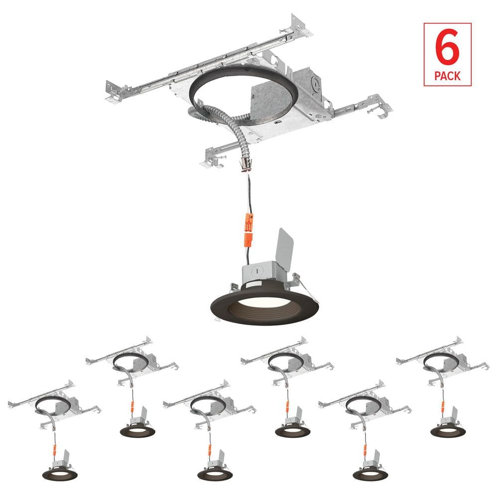 EnviroLite 6 in. Selectable CCT Integrated LED Bronze Canless Baffle w ...