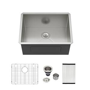Logmey 21 in. x 18 in. x 12 in. 16-Gauge Undermount Single Bowl ...