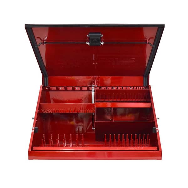 Montezuma 31 in. W x 16 in. D Portable Metallic Red Triangle Top Tool ...
