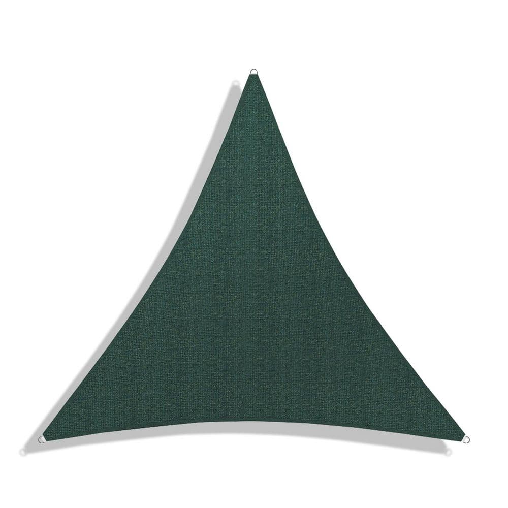 ECOOPTS 16 ft. x 16 ft. x 16 ft. HDPE Sun Shade Sail Triangle Canopy ...