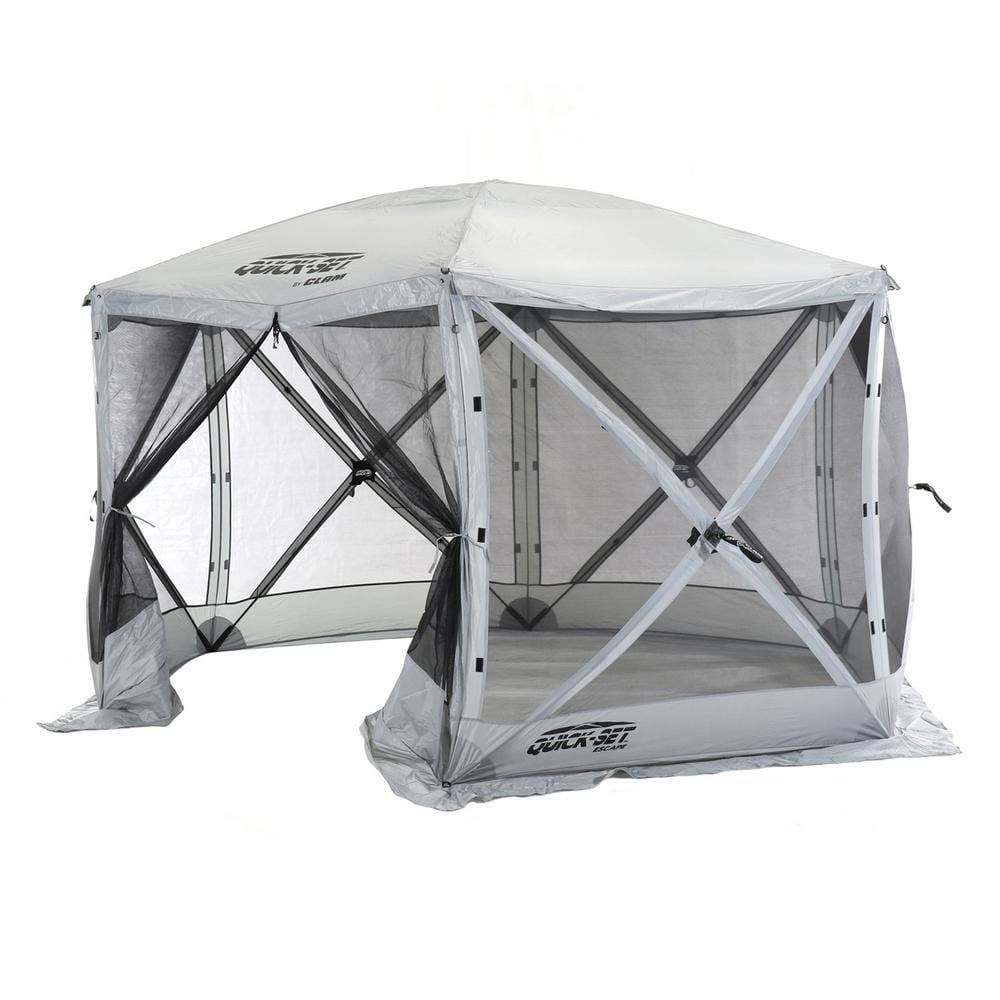 Clam Portable Camping Outdoor Gazebo Canopy Tent and 6 Wind Panels CLAM ...
