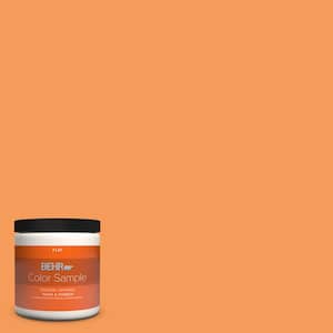 BEHR PREMIUM PLUS 8 oz. #260B-6 Blaze Orange Semi-Gloss Interior ...
