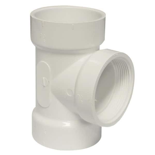 IPEX 2 in. PVC DWV Hub x Hub x FPT Test Tee Fitting 34-LP445-020B - The ...