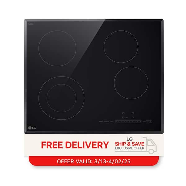 LG 24 in. 4 Elements Radiant Electric Cooktop in Black with Dual ...