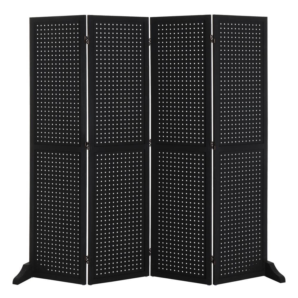 Karl home 61 in. Black 4-Panel Room Divider K1G53000482 - The Home Depot