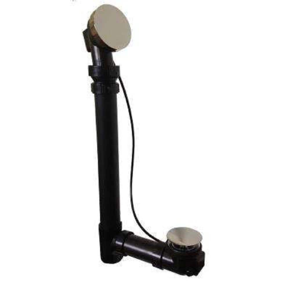 Hydro Systems 27 in. Cable Waste and Overflow Drain in Satin Nickel WOV ...