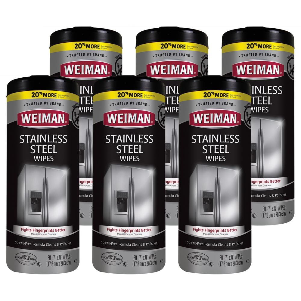 Weiman 12 oz. Stainless Steel Cleaner Wipes (6-Pack) 50A COMBO2 - The ...
