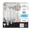 Feit Electric 40-Watt Equivalent B10 E12 Candelabra Dim White Filament Clear Glass Chandelier ...