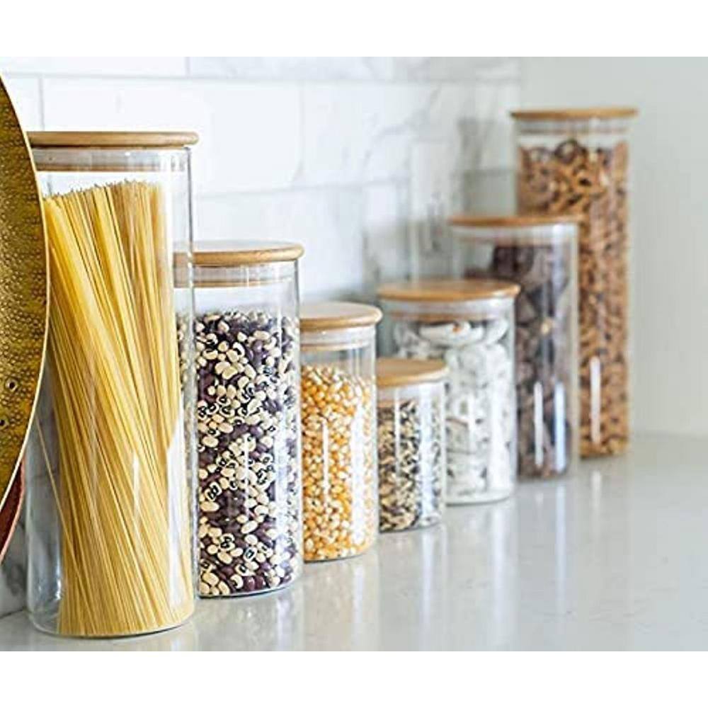 THE CLEAN STORE 4-Piece Glass Food Storage Containers with Bamboo Lids ...