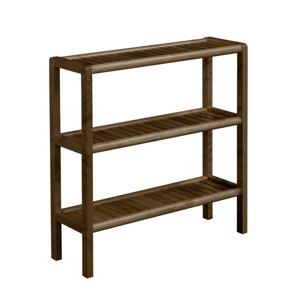 New Ridge Home Goods 29 in. Chestnut Wood 3-shelf Accent Bookcase 2207 ...