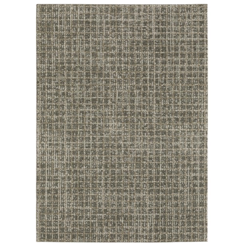 AVERLEY HOME Apex Brown 10 ft. x 13 ft. Distressed Geometric Plaid ...