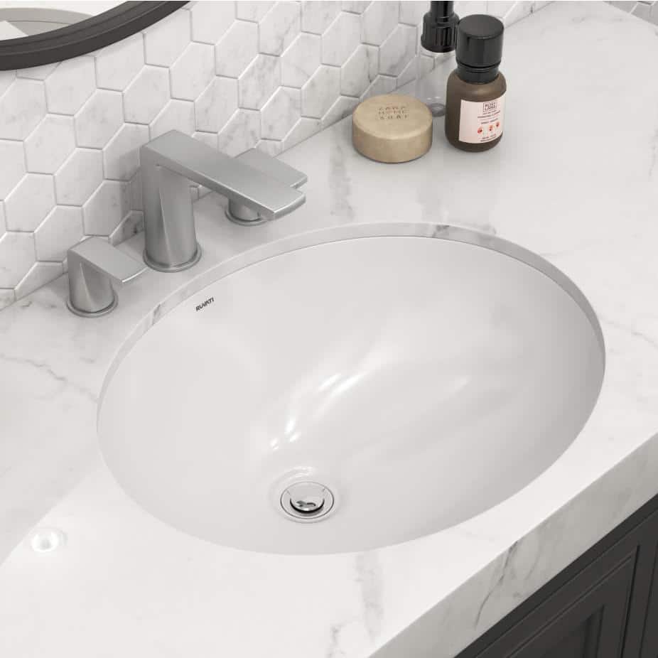 Reviews for Ruvati Krona 19 in. Undermount Oval Bathroom Vanity Sink in ...