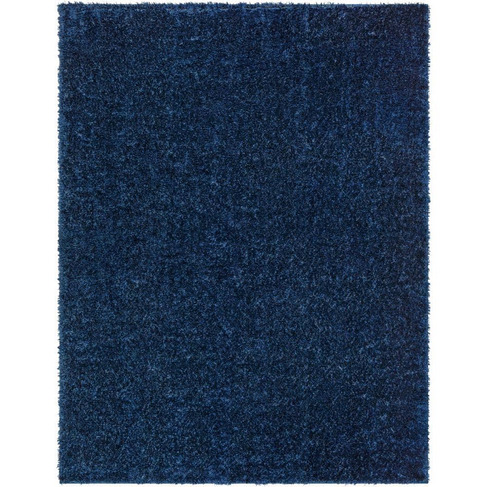 Livabliss Cloudy Shag Dark Blue 7 ft. x 9 ft. Solid Indoor Area Rug ...
