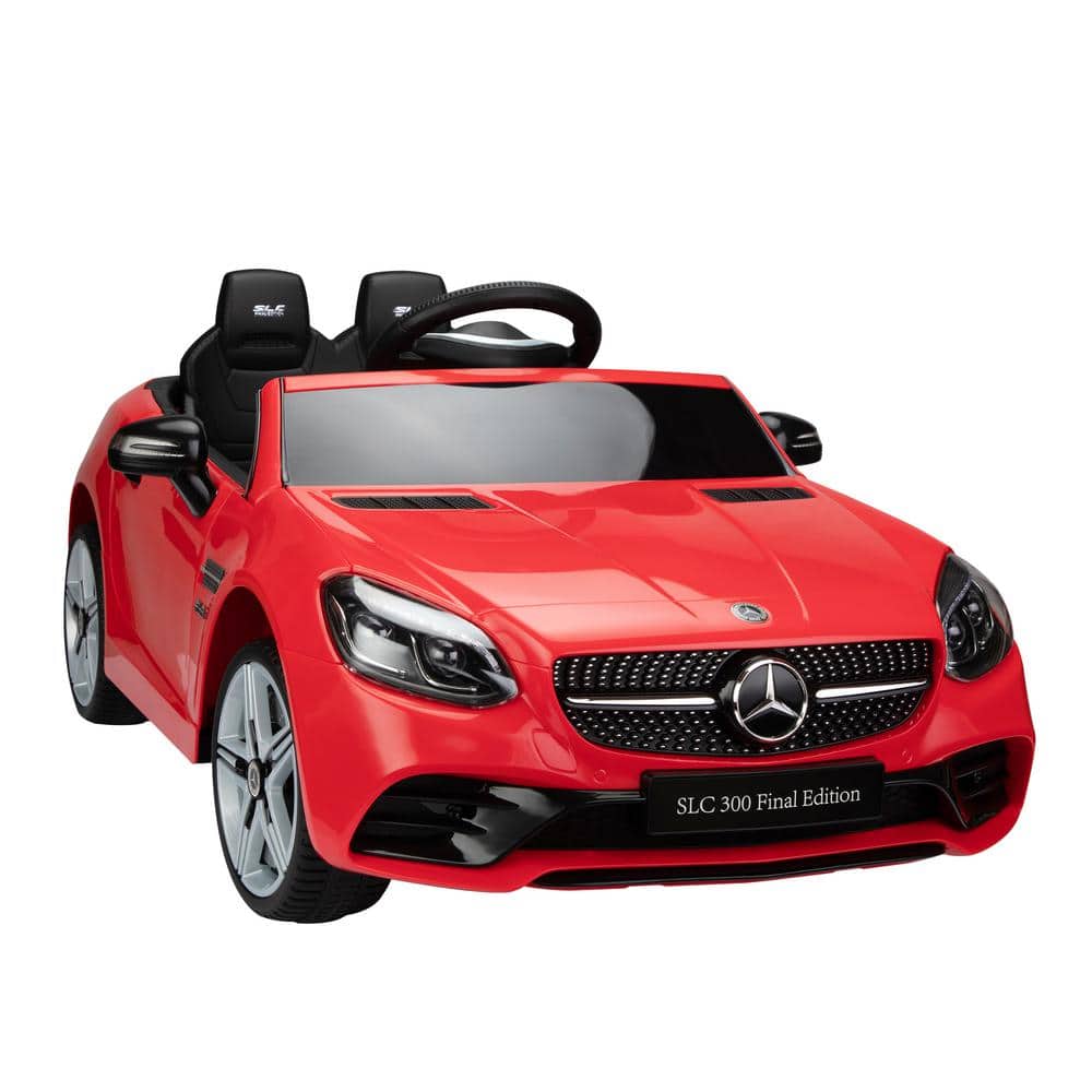 TOBBI 12-Volt Kids Car Ride On Licensed Mercedes-Benz Electric Vehicle with LED Lights, Red ...