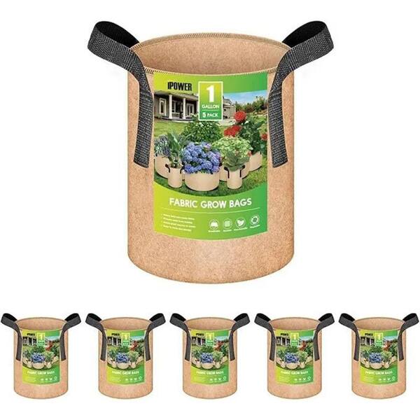 spca 3 gal. 5-Pack Gallon Plant Grow Bags Thickened Nonwoven Aeration ...